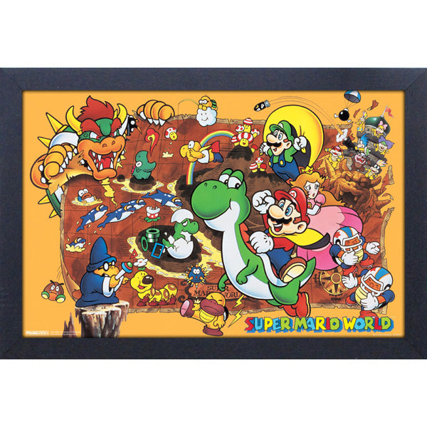 Super Mario World Animated Character Group 11" x 17" Framed Print ...