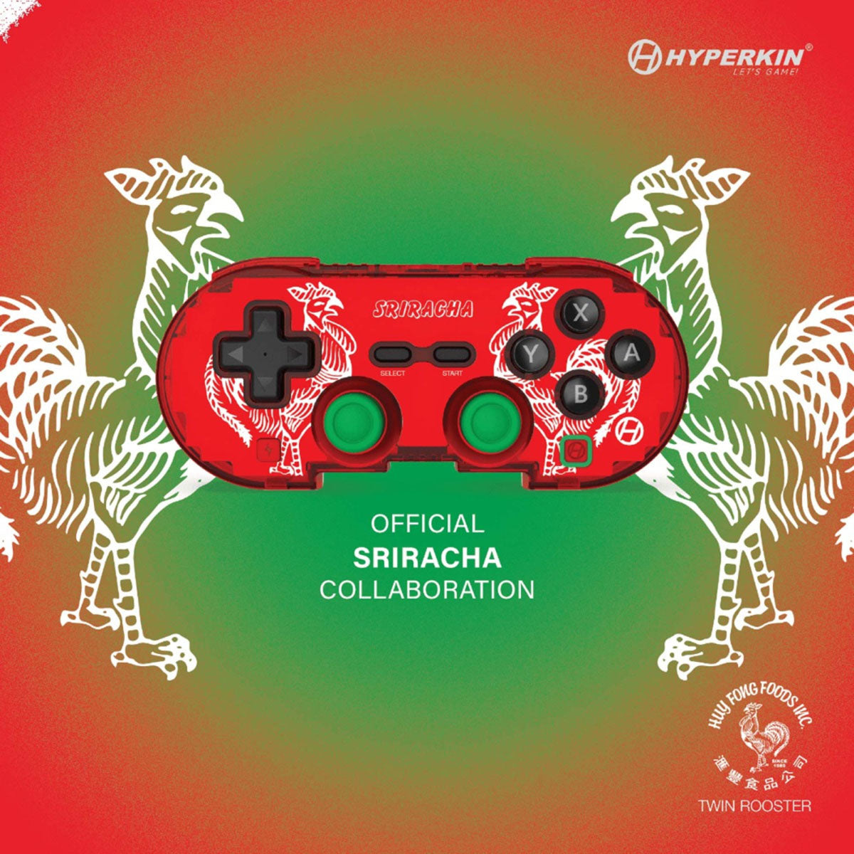 Sriracha Pixel Art Bluetooth Controller (Twin Rooster) for Switch ...